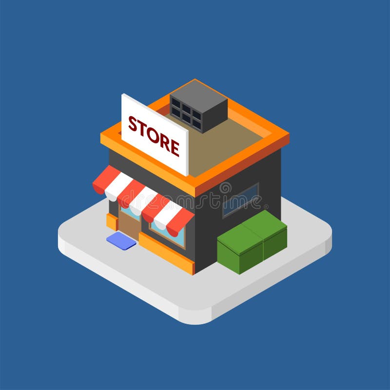 Isometric Store Room Art 3d Illustration Stock Illustration ...