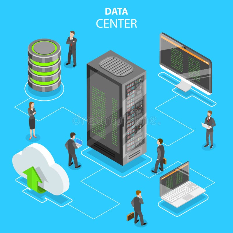 Data Center Flat Isometric Vector Concept. Stock Vector - Illustration ...