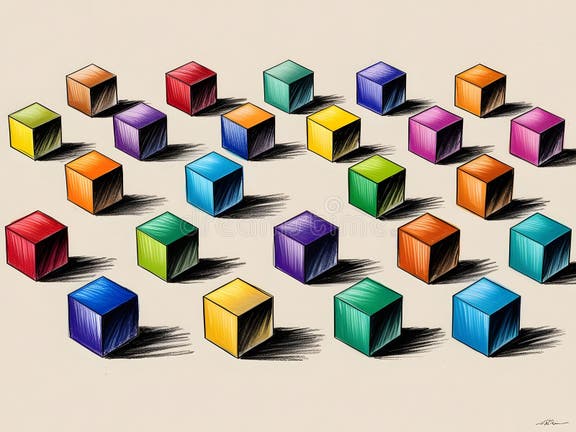 Flat Isometric Vector Cubes and Blocks with Shadow Effects Stock ...