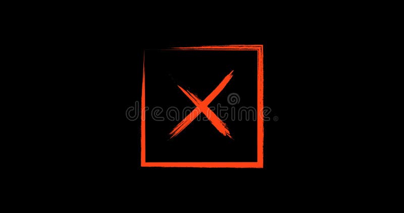 Red Cross Mark Animation on Transparent Background with Alpha Channel ...