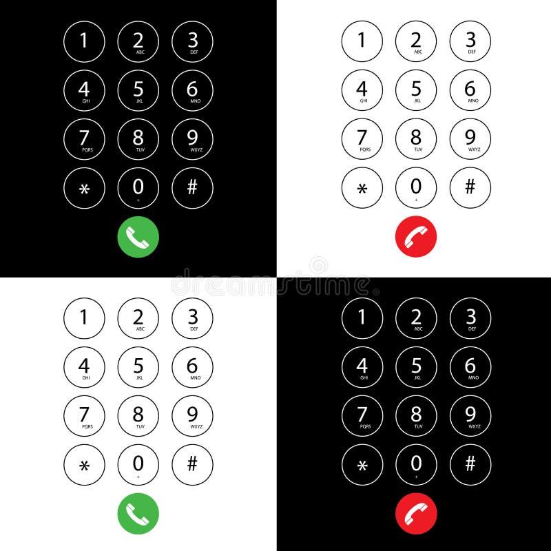Flat keypad for phone stock vector. Illustration of phone - 51288558