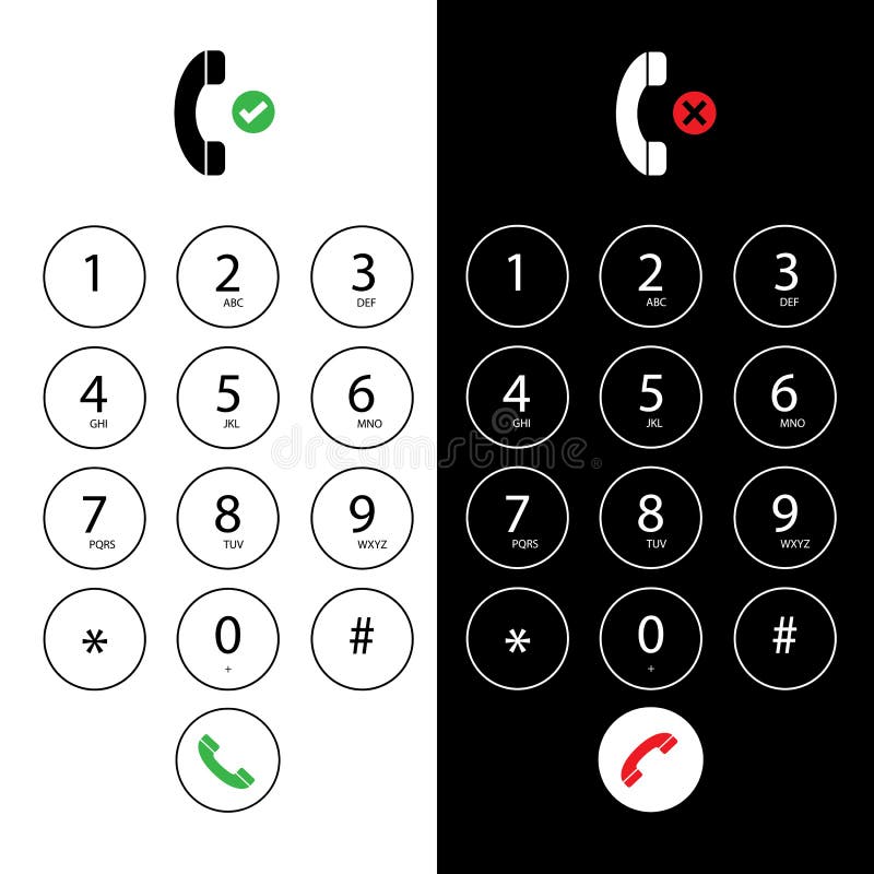 Flat keypad for phone stock vector. Illustration of isolated - 59040609