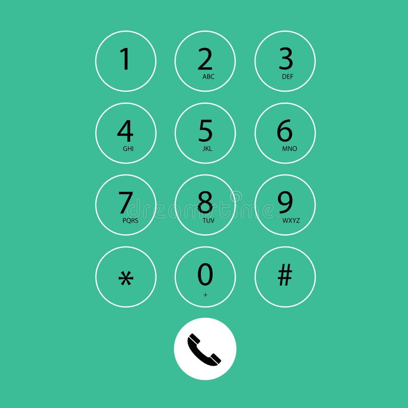 Flat keypad for phone stock vector. Illustration of phone - 51288558