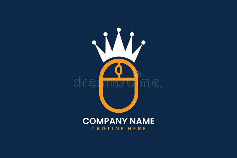 Flat King Computer Mouse Logo Template Vector Design Illustration Stock ...