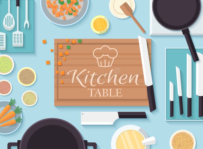 Wood Kitchen Table Stock Illustrations – 56,929 Wood Kitchen Table ...