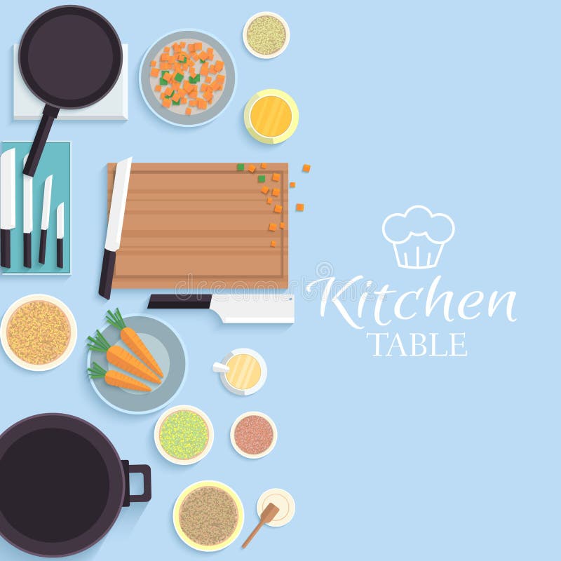 Kitchen and Cooking Utensils Flat Illustration Stock Vector ...