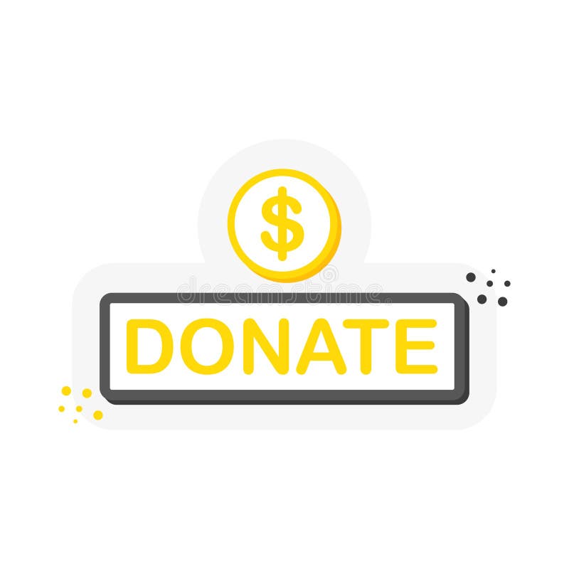 Flat Label with DONATE Speech Bubble. 3D Label for Business, Marketing ...