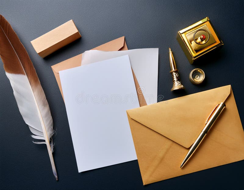 A Flat-laid Composition of Stationery Items Including Letter Paper ...