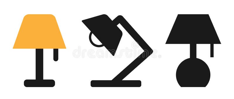 Flat Lamp Icon Set Symbol Illustration Design â€“ Vector Stock Vector ...