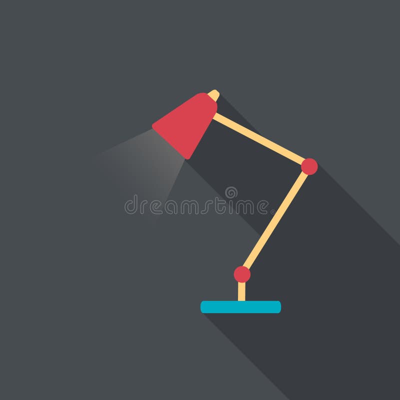 Flat Lamp Illustration with Icons. Stock Vector - Illustration of house ...