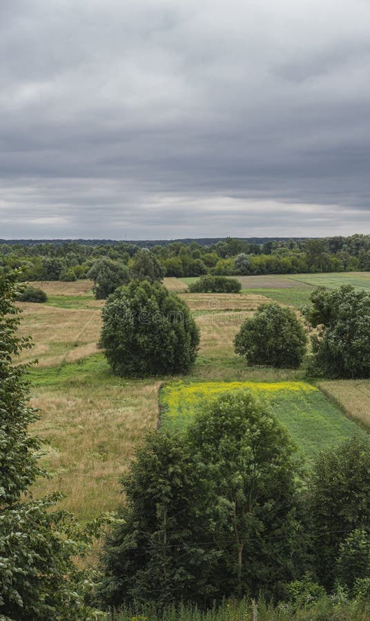 Flat Landscape of the Wide Valley of the Bug River Stock Image - Image ...