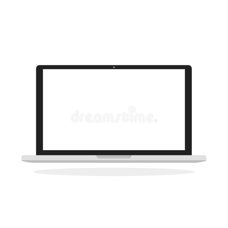 Flat Laptop Mockup Template Vector Icon. Device in Front Stock Vector ...