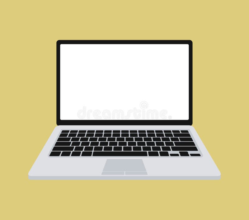 Opened Modern Laptop Blank Screen Stock Illustrations – 202 Opened ...