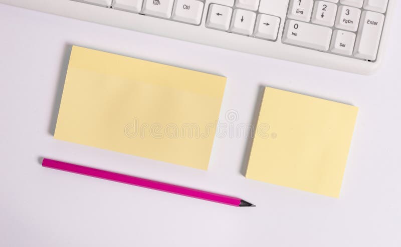 Flat Lay Above Blank Copy Space Sticky Notes with Business Concept ...