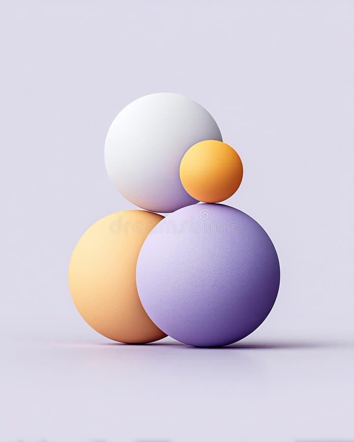 Flat-lay Abstract Aesthetic, Abstract Composition of Geometric Spheres ...