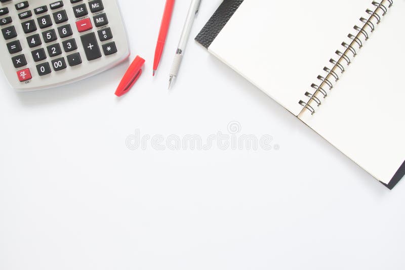 Flat Lay Office Desktop Work Space of Wireless Keyboard, Report Graph ...