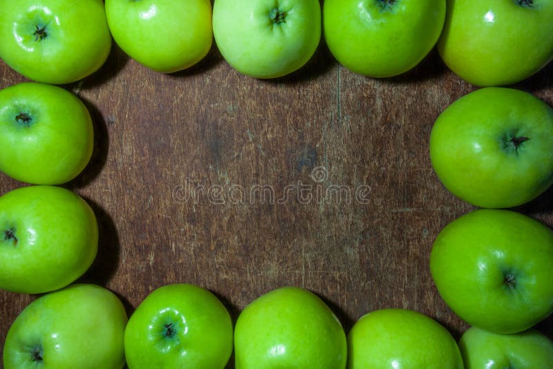 Flat Lay Apple Pattern Top View with Place for Text. Rectangular Fruit ...