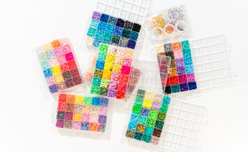 Colorful Clay Beads Set for Creative Kids Bracelet Making Stock Image ...