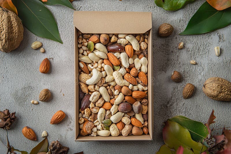 Flat Lay of Assorted Nuts and Grains in a Small Delivery Package for ...