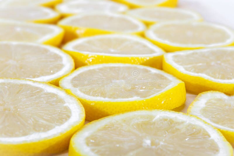 Flat Lay Background Slice of Lemon on the Desk Stock Image - Image of ...
