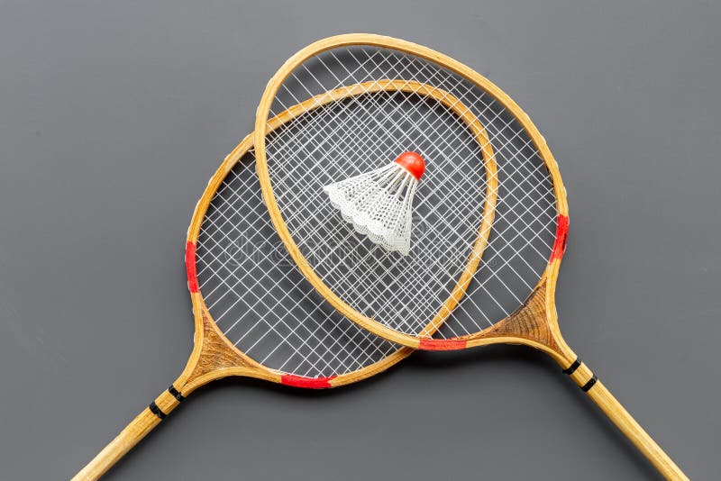 Flat Lay of Badminton Rackets and Shuttlecock. Top View Stock Image ...