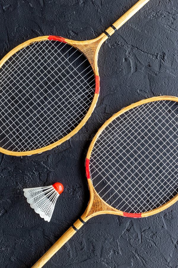 Flat Lay of Badminton Rackets and Shuttlecock. Top View Stock Image ...