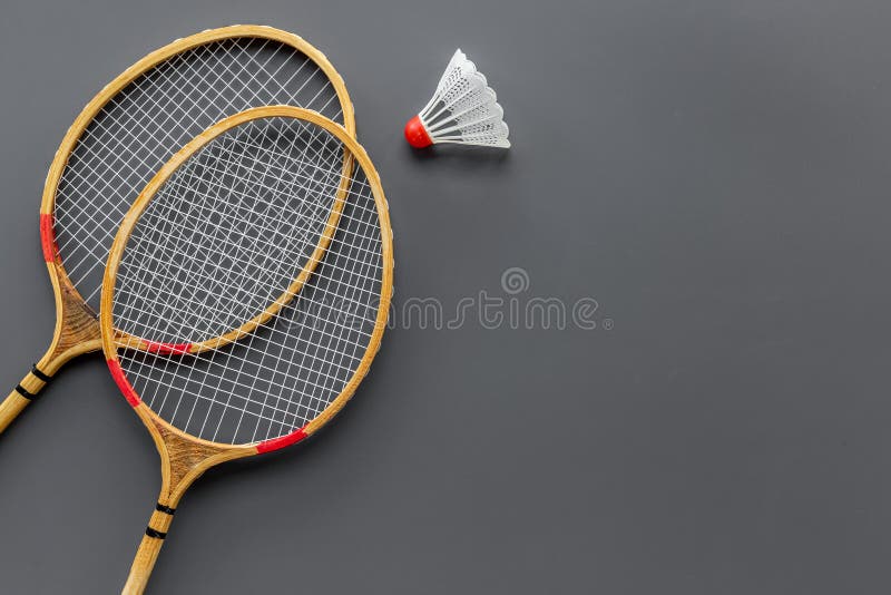 Flat Lay of Badminton Rackets and Shuttlecock. Top View Stock Image ...