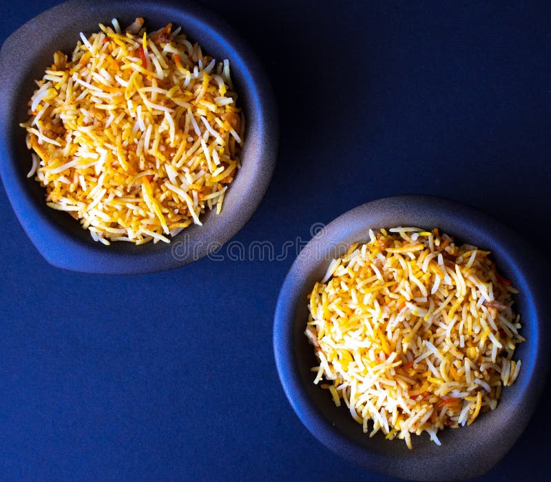 Flat lay of biryani rice stock photo. Image of flat - 238358770