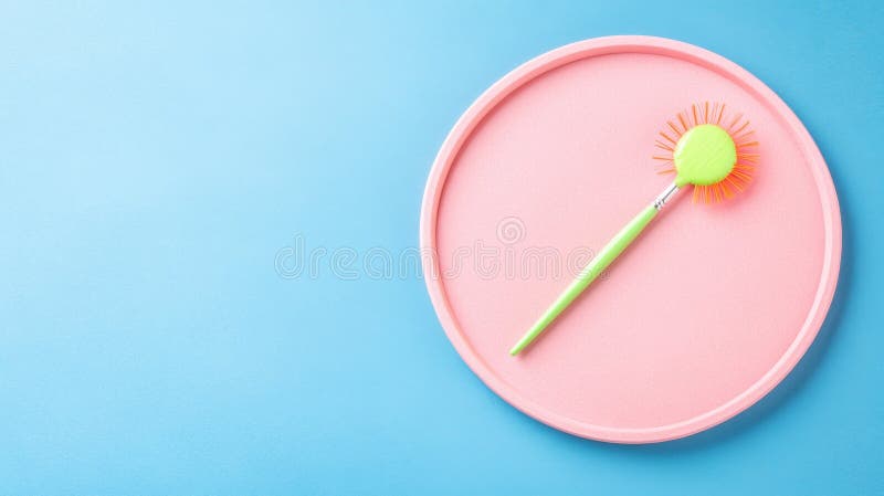 Flat Lay of a Blank Canvas with Oil Paint and Brush. Professional ...