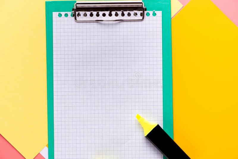 Flat Lay of Bright White Sheet of Paper Notepads Stock Photo - Image of ...