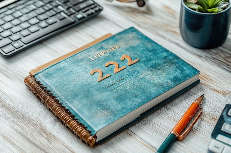 Flat Lay of 2024 Budget Notebook, Calculator, and Laptop on a Light ...