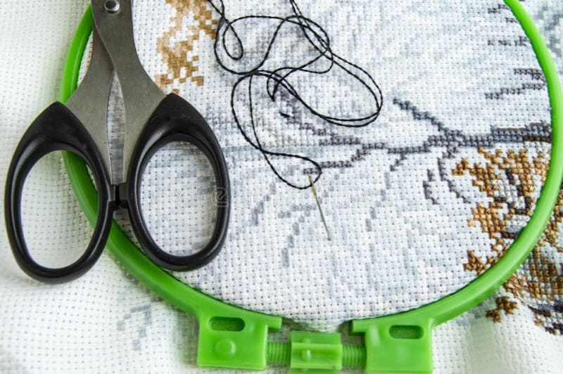 Flat Lay Canvas with a Beautiful Pattern of Bright Sewing Threads ...