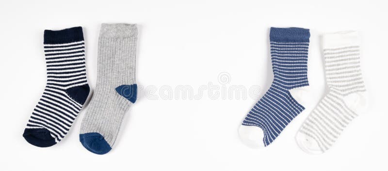 Flat Lay Children Different Socks Background with Free Space for Text ...
