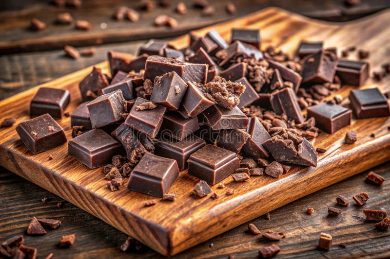 Flat Lay of Chopped Dark Chocolate Stock Illustration - Illustration of ...