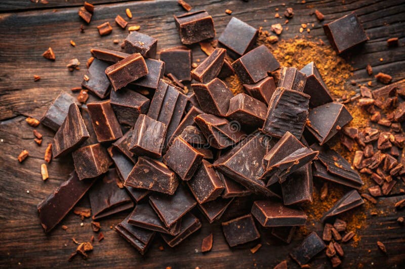 Flat Lay of Chopped Dark Chocolate Stock Illustration - Illustration of ...