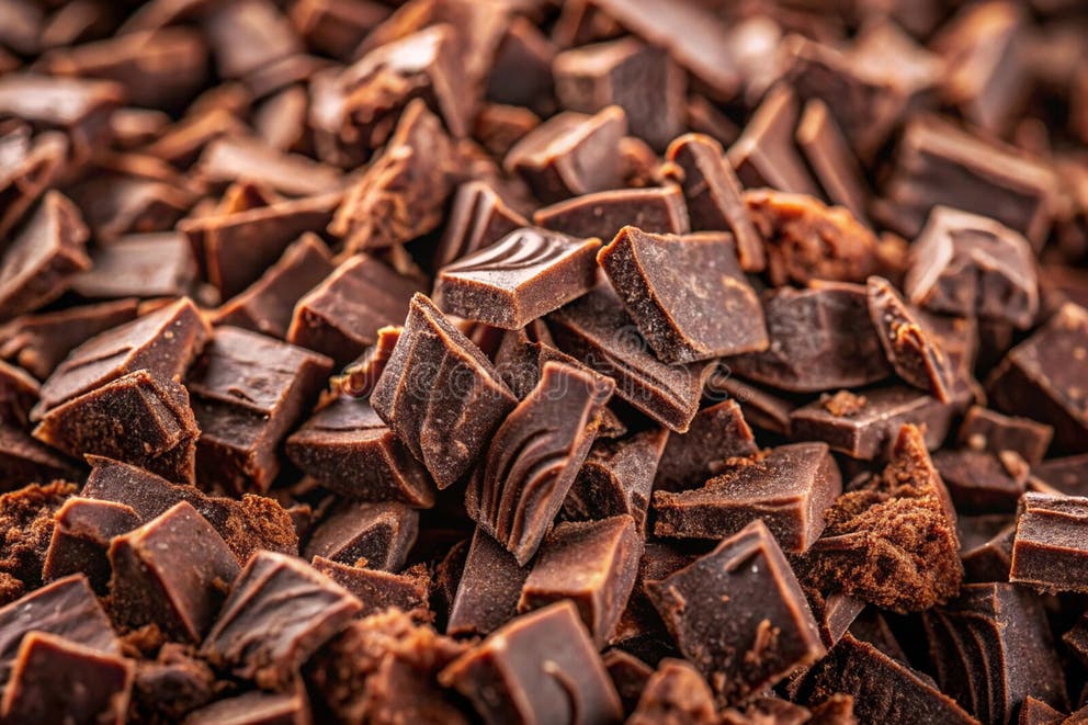 Flat Lay of Chopped Dark Chocolate Stock Illustration - Illustration of ...