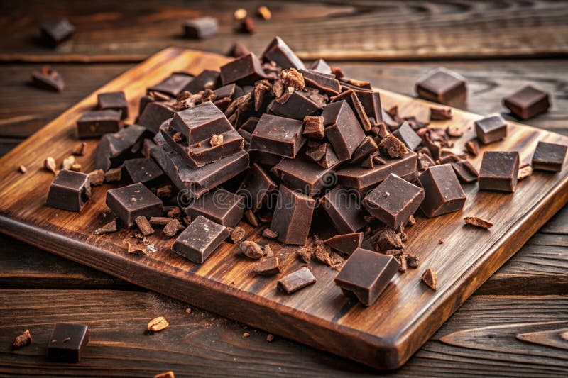 Flat Lay of Chopped Dark Chocolate Stock Illustration - Illustration of ...