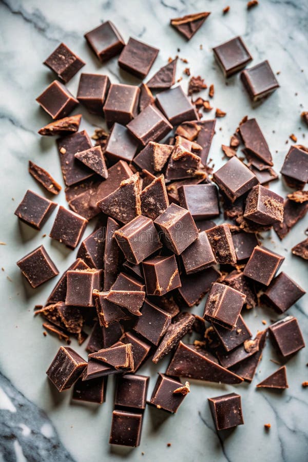 Flat Lay of Chopped Dark Chocolate Stock Illustration - Illustration of ...