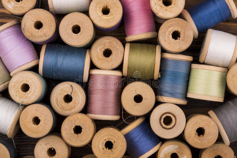 Flat Lay Colored Thread Spools. High Quality Photo Stock Image - Image ...