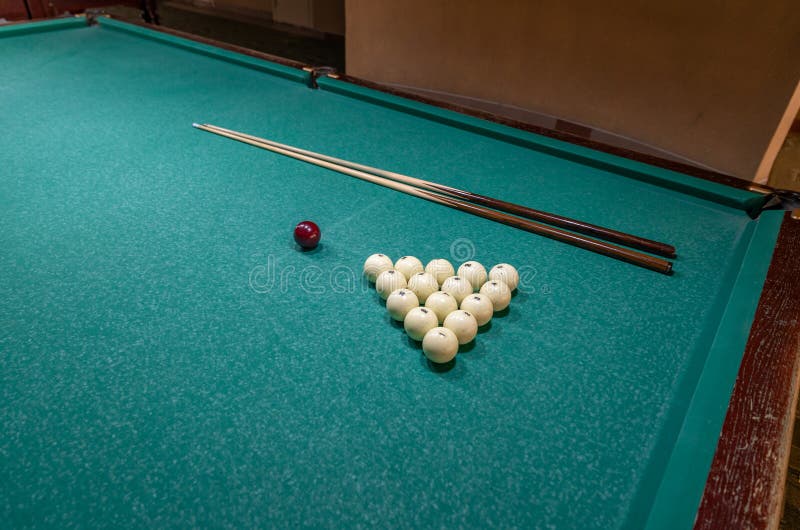 Flat Lay Composition with Balls on Billiard Table Stock Image - Image ...