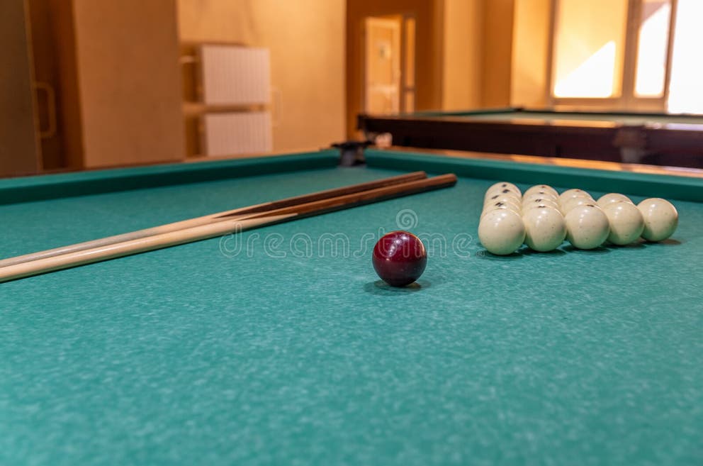 Flat Lay Composition with Balls on Billiard Table Stock Image - Image ...