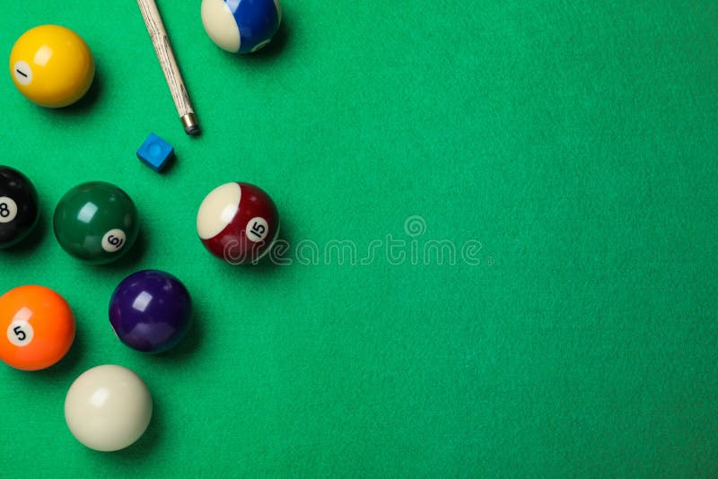 Billiard on Table. Cue and Balls Stock Image - Image of round, elements ...
