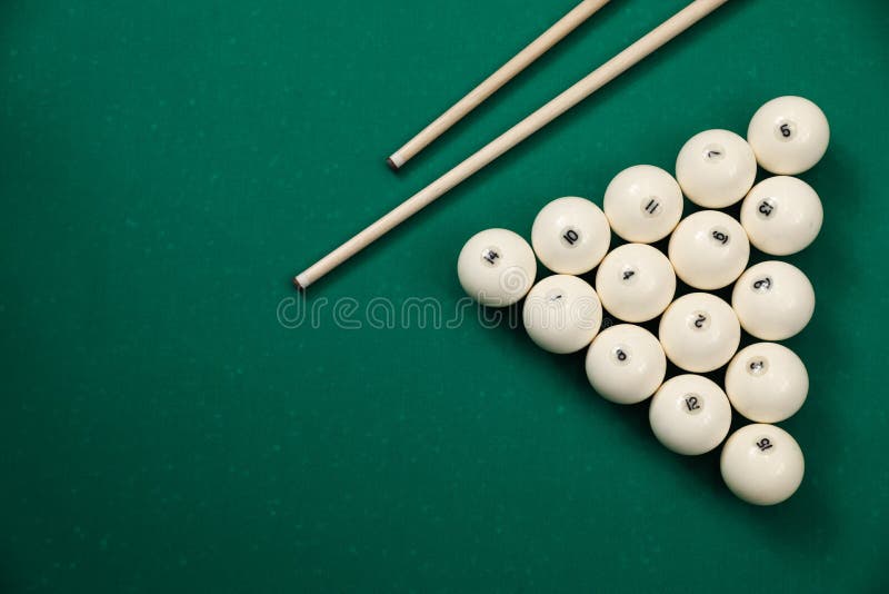 Flat Lay Composition with Balls on Billiard Table Stock Image - Image ...