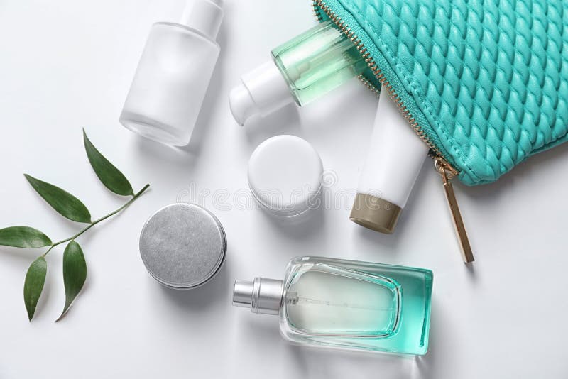 Flat Lay Composition with Cosmetic Products Stock Image - Image of flat ...