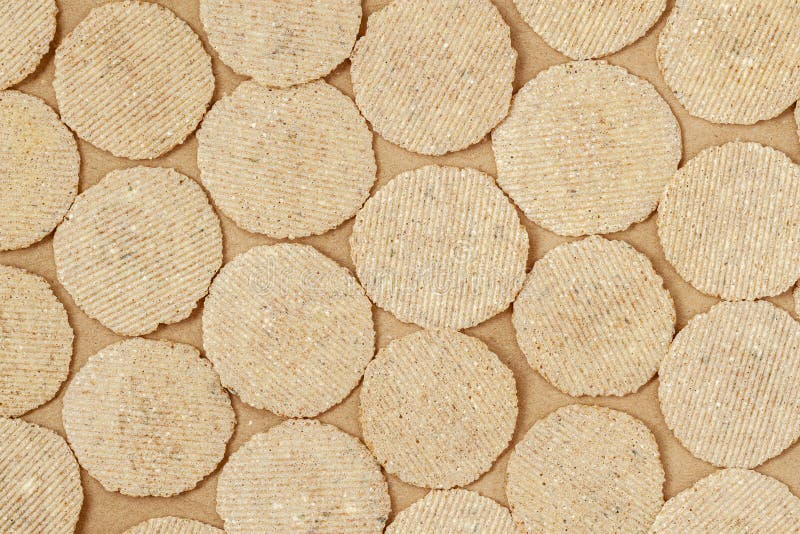 Flat Lay Composition with Crispy Crispbread, Top View Stock Photo ...