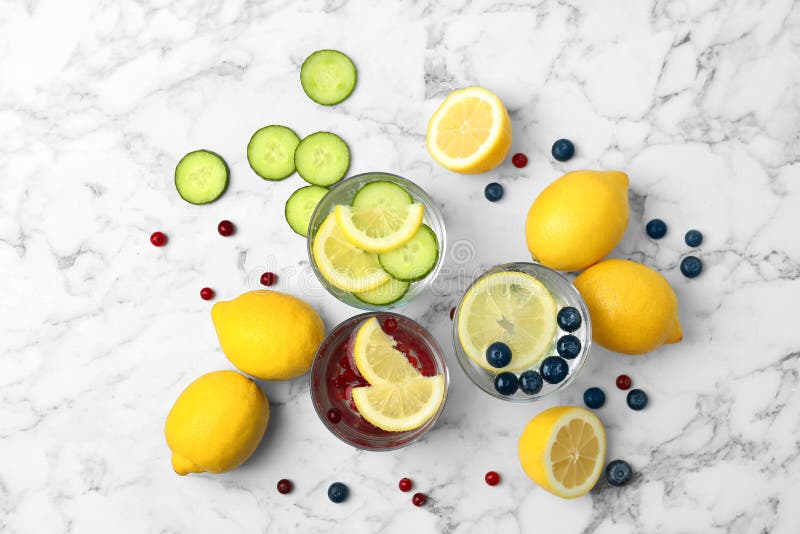 Lemonade on Marble Background Stock Photo Stock Photo - Image of ...