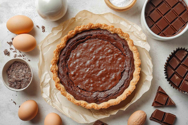 Flat Lay Composition with Fresh Brownies on Parchment Paper. Delicious ...