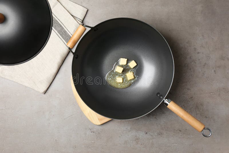In a Frying Pan with Butter, Small Pies with Meat Stock Photo - Image ...