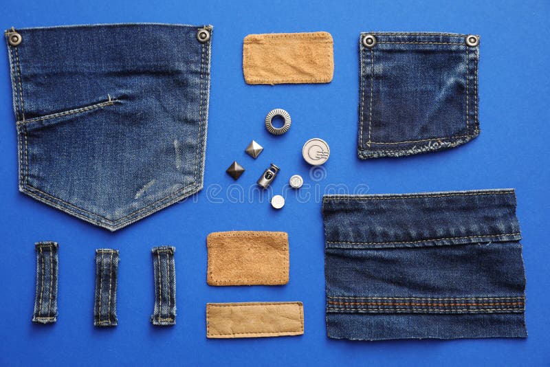 Flat Lay Composition with Garment Accessories and Cutting Details for ...