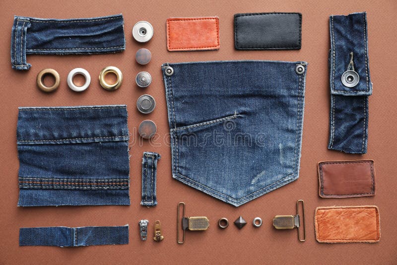 Flat Lay Composition with Garment Accessories and Cutting Details for ...